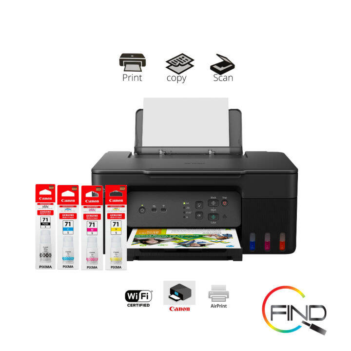 Canon PIXMA G3730 3 in 1 AIO Print/Scan/Copy Refill Ink Tank with Wi-Fi ...