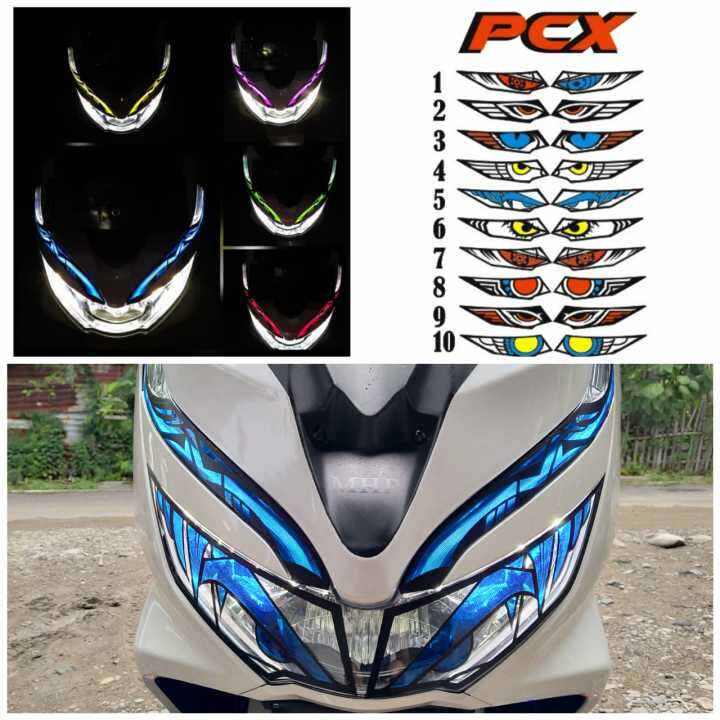 STIKER STICKER MATA ELANG + STIKER ALIS MOTIF WARNA LAMPU PCX 150 LOKAL ...