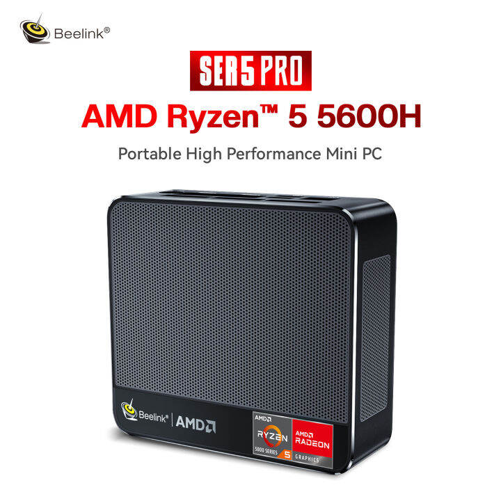 Beelink SER5 Pro Ryzen 5 AMD 5600H Radeon 7 Core Graphics Windows 11 ...