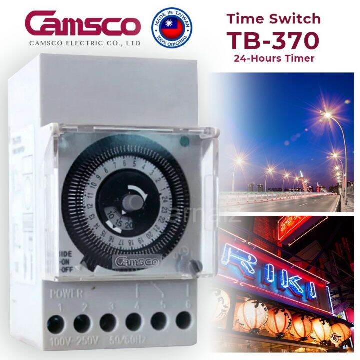 Camsco Timer Switch TB370 Time Switch TB-370 24-Hours Timer 24 Hour ...