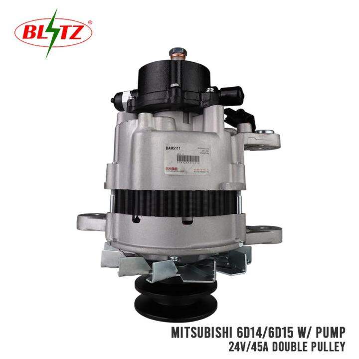 MITSUBISHI 6D14 6D15 ALTERNATOR ASSEMBLY WITH PUMP 24V / 45A DOUBLE ...