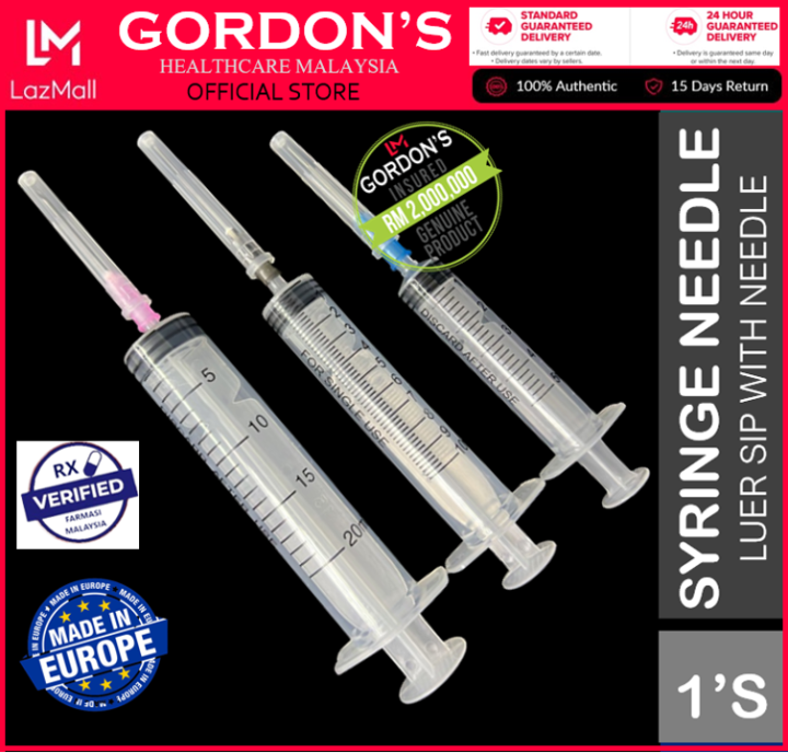 Disposable Sterile SYRINGE with Needle /JARUM /PICAGARI 5ML/10ML/20ML LUER SLIP needles ink ...