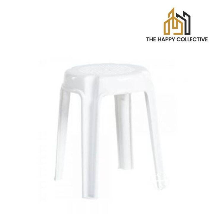 Happy Collective | Uratex Classic Stool White Monoblock Chair | Lazada PH