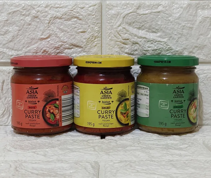 THAI CURRY PASTE IMPORTED ASIA GREEN GARDEN ASIAN RECIPE RED, YELLOW ...