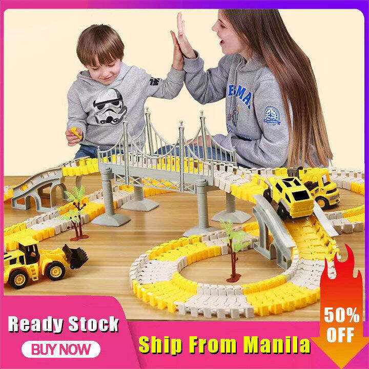 DIY Car Race Magic Rail Track Sets Brain Game Flexible Curved Creates ...