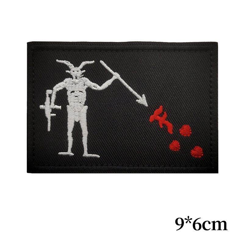 Us Team FlUs Team Flag Black Beard Blackbeard Pirate Flag Patch Edward Forward Reflective Patch ...