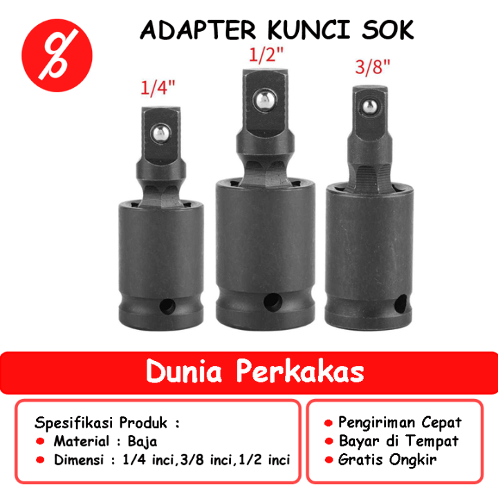 DUNIA PERKAKAS Adaptor Kunci Shock Mata Bor Kunci Sok Set Komplit ...