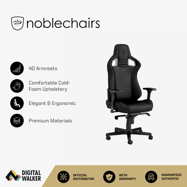 [Digital Walker] Noblechairs Epic Series Premium PU-Leather Gaming Chair - Black Edition | Lazada PH