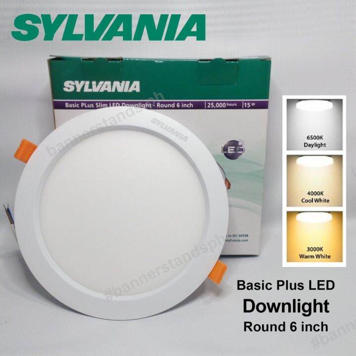 LED Downlight Sylvania Round 15W Daylight Cool Warm White Slim Recessed Down Light Ceiling ...
