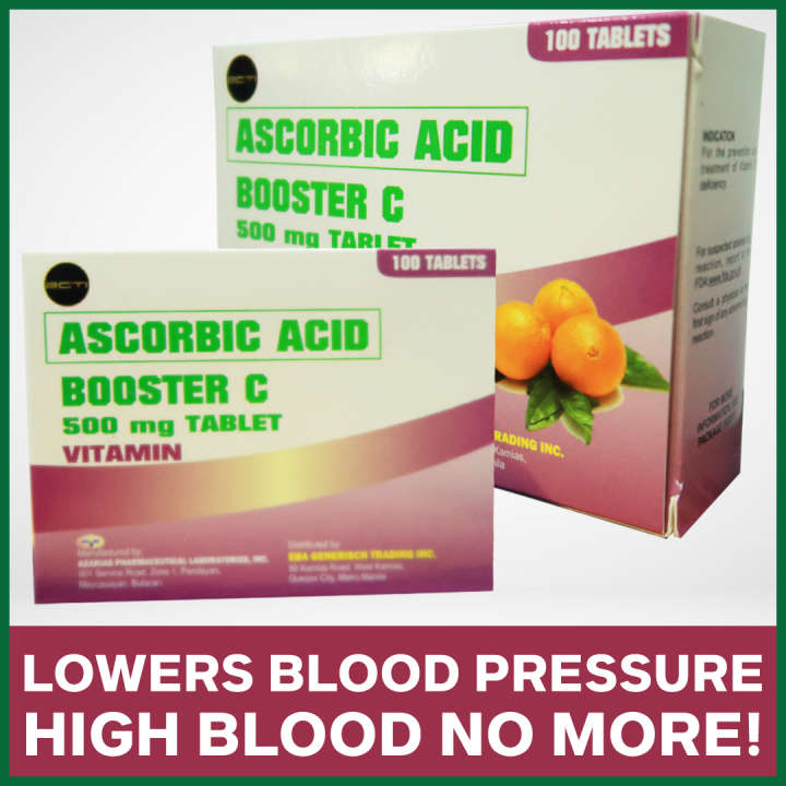 Ascorbic Acid Vitamin C 500 mg (Booster C) 100 Tablets per box with ...