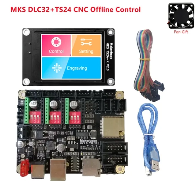 Grbl 32บิต CNC โล่ควบคุม ESP32 WIFI MKS DLC32 V2.1ออฟไลน์คณะกรรมการควบคุม TS24หน้าจอสัมผัสสำหรับ ...