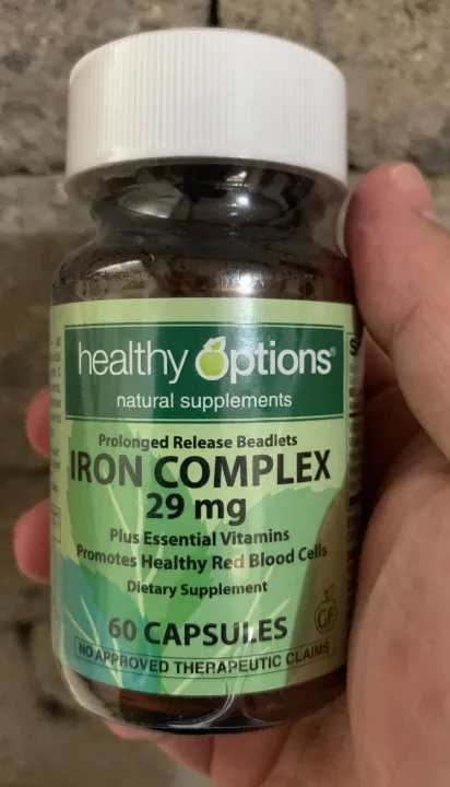 Healthy Options Iron Complex 29mg 60 Capsules | Lazada PH