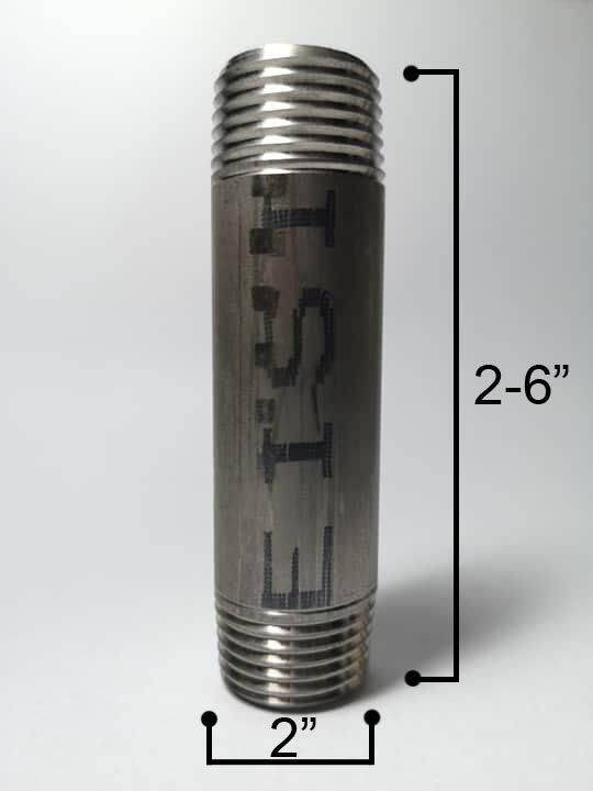 304 Stainless/S Nipple standard 40 (2" Diameter) (2"-6" Length) (NTP ...
