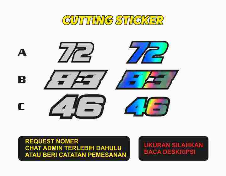 Stiker Nomor Custom Cutting Sticker Nomor Start Nomor Balap | Lazada ...