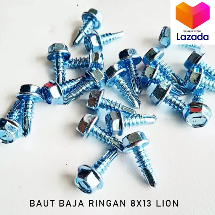 Baut Baja Ringan drilling Roofing atap Galvalum 8x13 100pcs baut baja ...