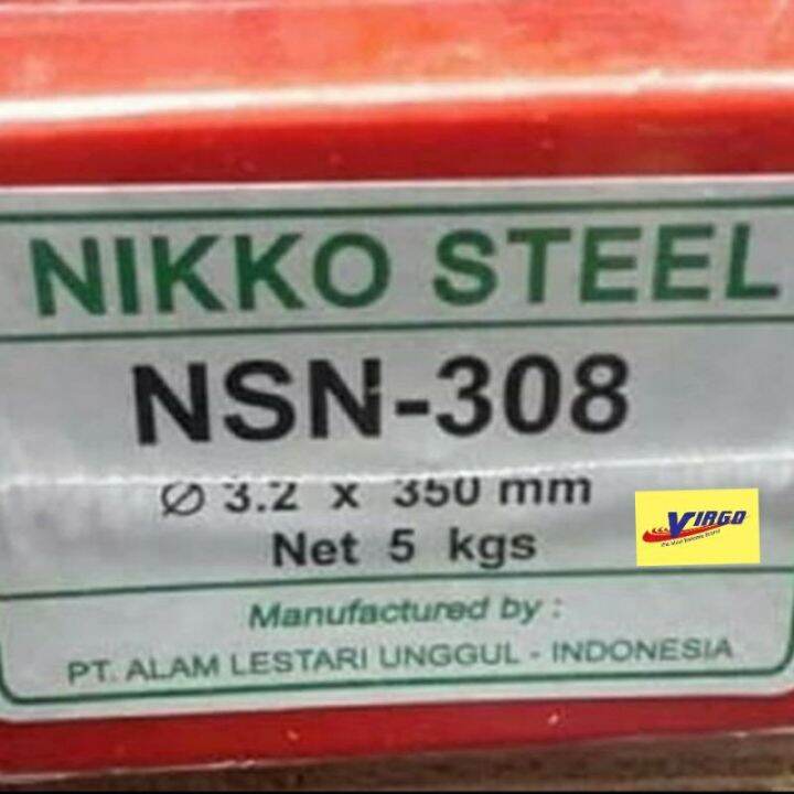 NSN-308 KAWAT LAS STAINLESS STELL 308 3,2mm 3,2 mm 5Kg NIKKO STEEL | Lazada Indonesia