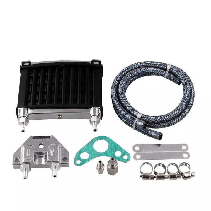 Aluminum Motorcycle Intercooler Engine Oil Cooler Cooling Radiator Kit ...