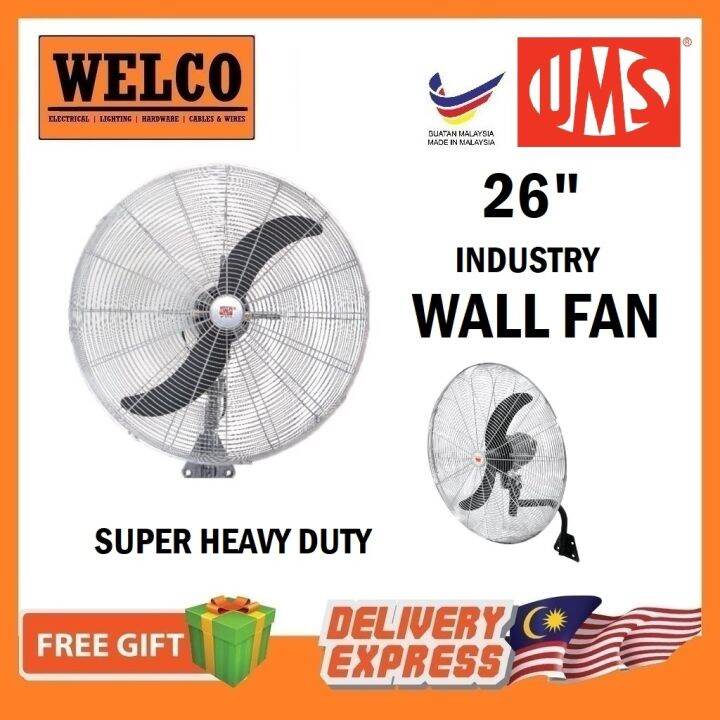 UMS 26 INDUSTRY WALL FAN [UIF-26W ] 100% COPPER MOTOR, SUITABLE ...