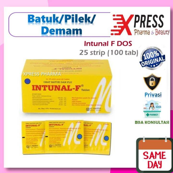 ⚡XPRESS⚡ Intunal - F DUS Obat Batuk Pilek Demam Sakit Kepala Flu Tablet ...