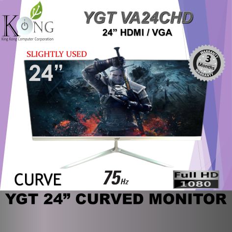 YGT MONITOR 24" 75HZ CURVE SLIGHTLY USED [not refurbished] | Lazada PH