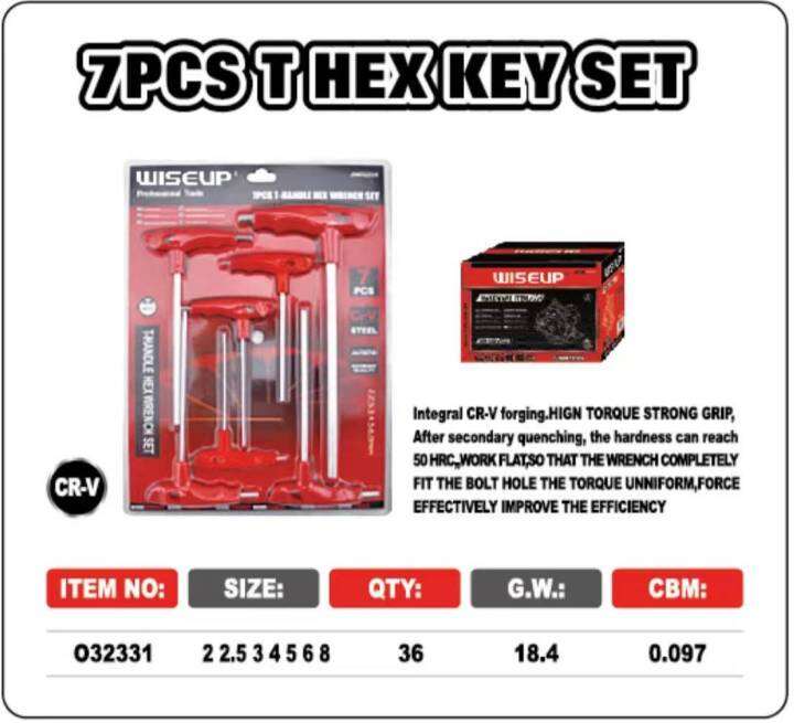 wiseup allen wrench Single T-type Hex Key Flat | Lazada PH