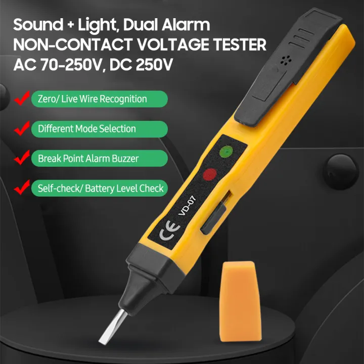 Non-contact AC Voltage Tester Pen AC 70-250V DC 250V Portable NCV ...
