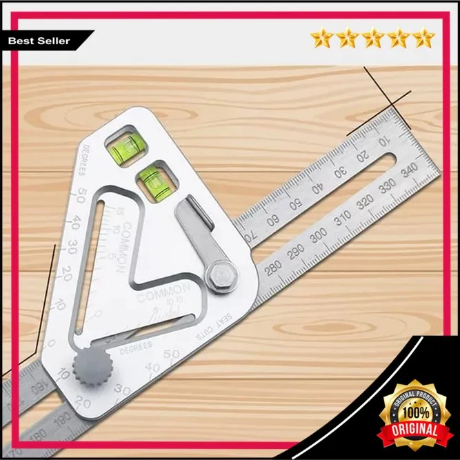 Mistar siku multifungsi panjang mistar penggaris tukang segitiga besi ...