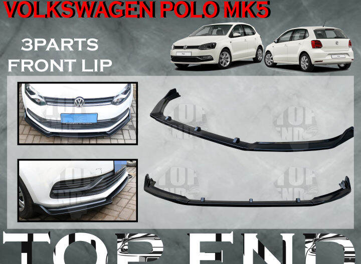 VOLKSWAGEN POLO MK5 2011-2018 FRONT LIP 3PARTS FRONT LIP BUMPER SKIRT ...