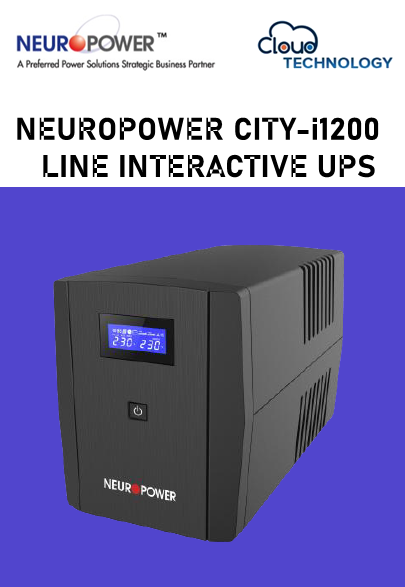 NEUROPOWER CITY-i 1200 1200VA LINE INTERACTIVE UPS/ POWER SUPPLY/ BACKUP BATTERY (IEC SOCKET ...