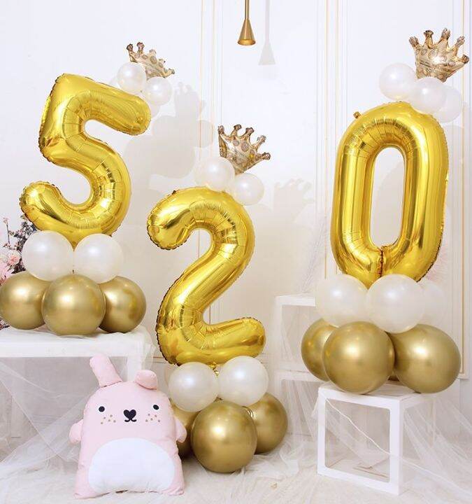 17pcs Balloons Set Party Supplies 32inch Number Balloons Stand Kid Boys ...