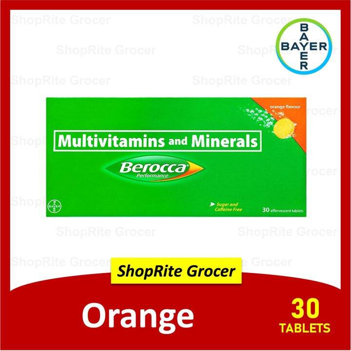 Berocca Orange Flavor (30 Effervescent Tablets) Multivitamins ...