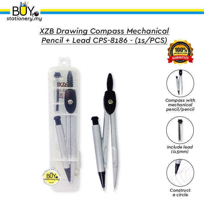 XZB Mechanical Pencil Compass + 0.5mm Lead CPS-8186 - (1s/PCS) Geometry ...