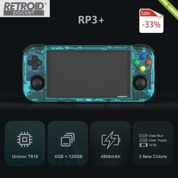 Retroid Pocket 3 Plus 4.7Inch Handheld Game Console 4G+128G Android 11 Touch Screen Portable 2 ...