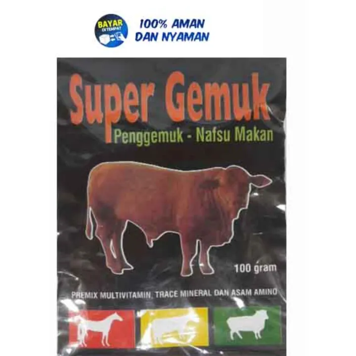 READY STOK-Penggemuk Sapi-Kerbau-Kambing-Kuda SUPER GEMUK 100 gr ...