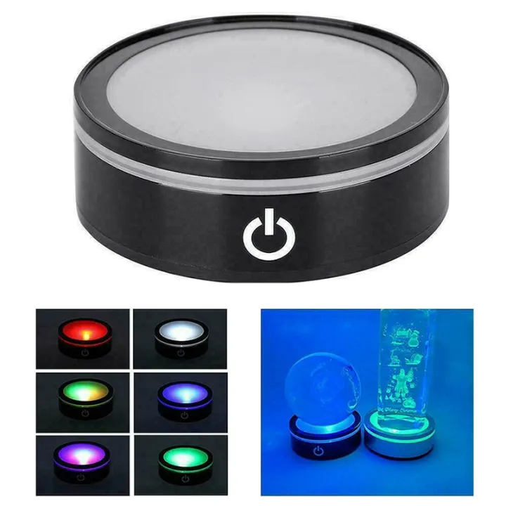 LED Light Base with Sensitive Touch Switch Round Colorful Stand Display ...