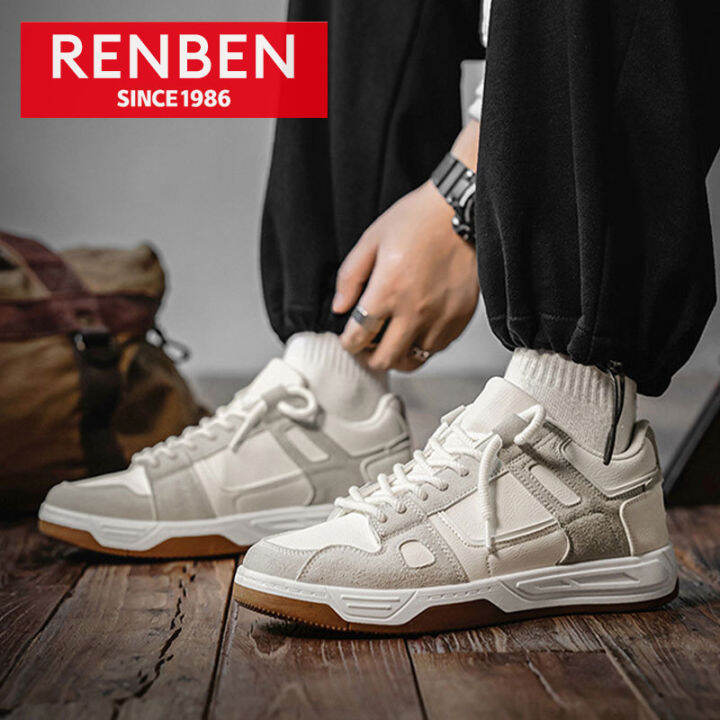 RENBEN รองเท้านักเรียนอเมริกาแบบย้อนยุคแพลตฟอร์มอเนกประสงค์,รองเท้าสเก็ตบอร์ดธรรมดากีฬาลำลอง ...