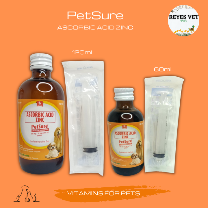 [VET SUPPORT] PetSure Ascorbic Acid with Zinc / Vitamin - Mineral Syrup ...