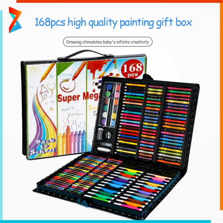 168pcs Drawing Art Set School Painting Pen Marker Watercolor Brush Pen ...