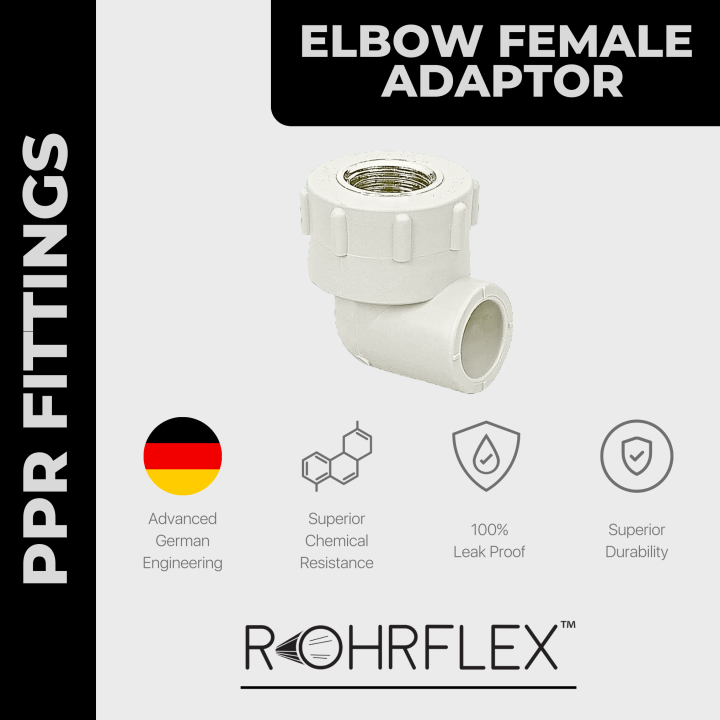 ROHRFLEX™ PPR Fittings - ELBOW FEMALE ADAPTER | Lazada PH