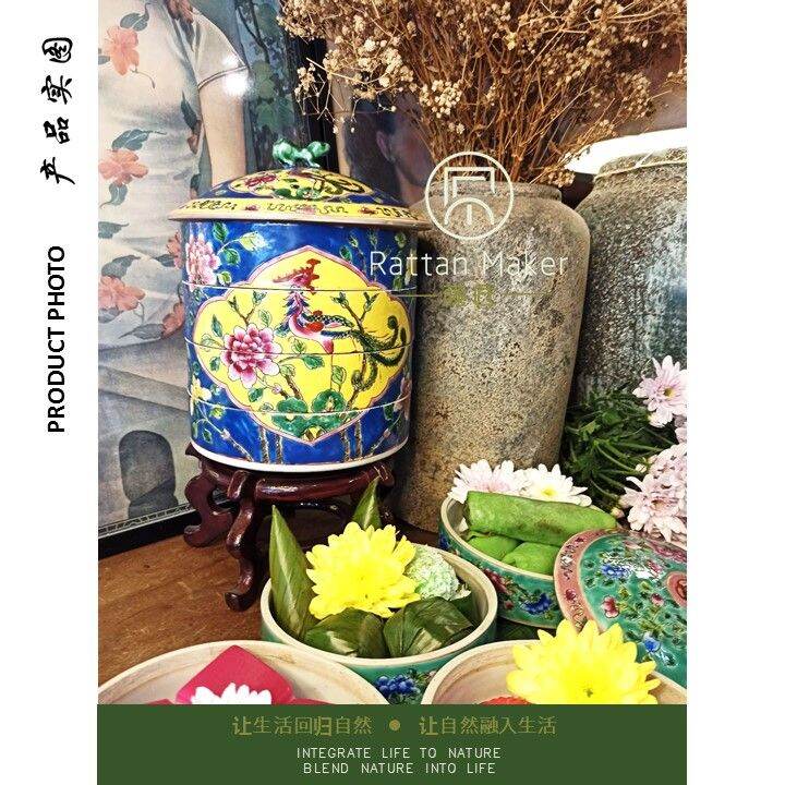 Peranakan Baba Nyonya Handmade Handcrafted Ceramic Porcelain Tiffin for ...