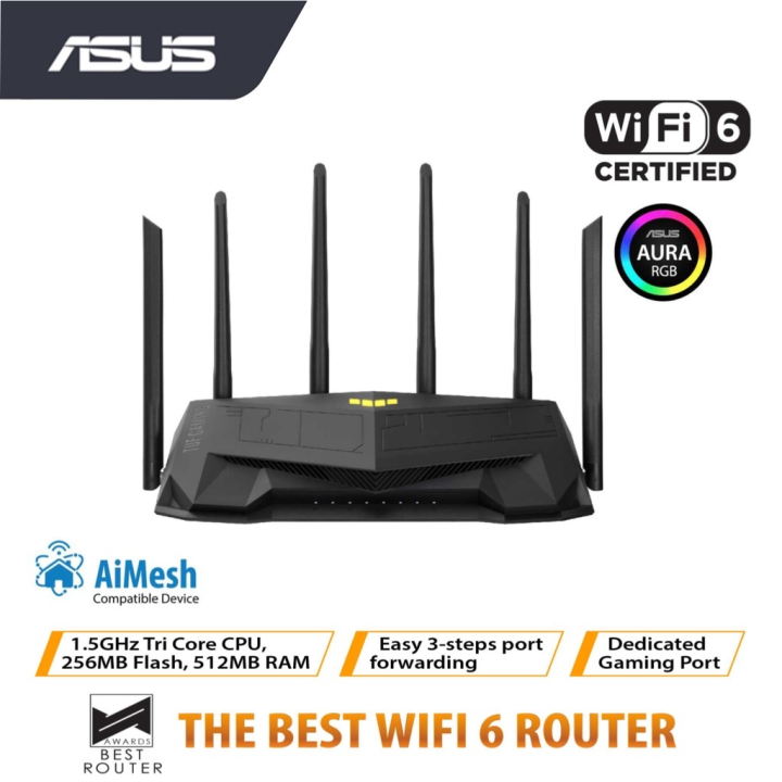 Asus TUF Gaming AX5400 Dual Band WiFi 6 Gaming Router with AiProtection ...