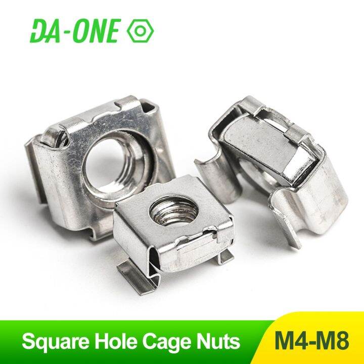 M4 M5 M6 M8 Square Hole Hardware Cage Nuts 5/10 Pcs Stainless Steel ...
