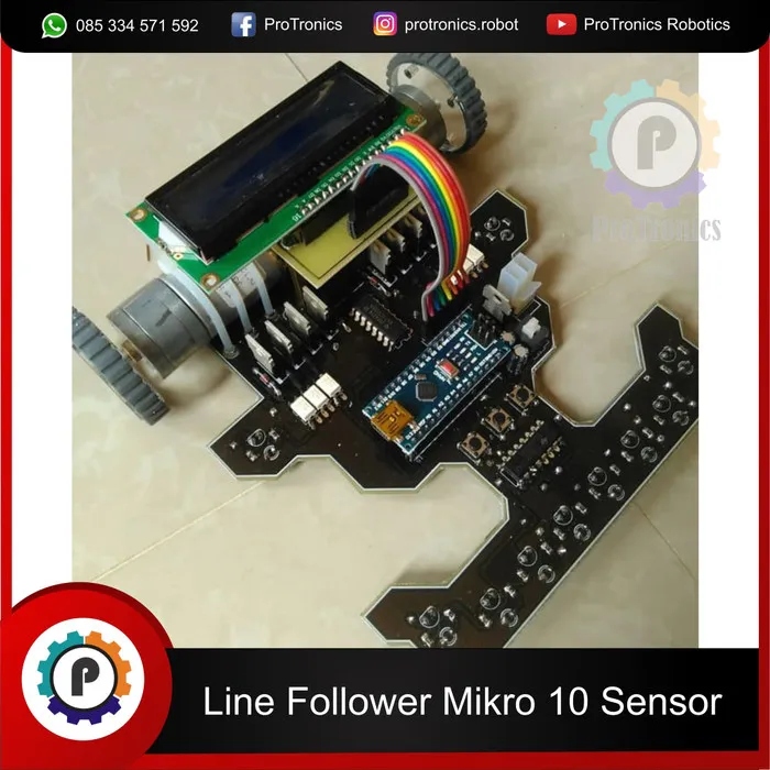 Robot Line Follower Tracer Mikro Arduino 10 Sensor Standard Lomba