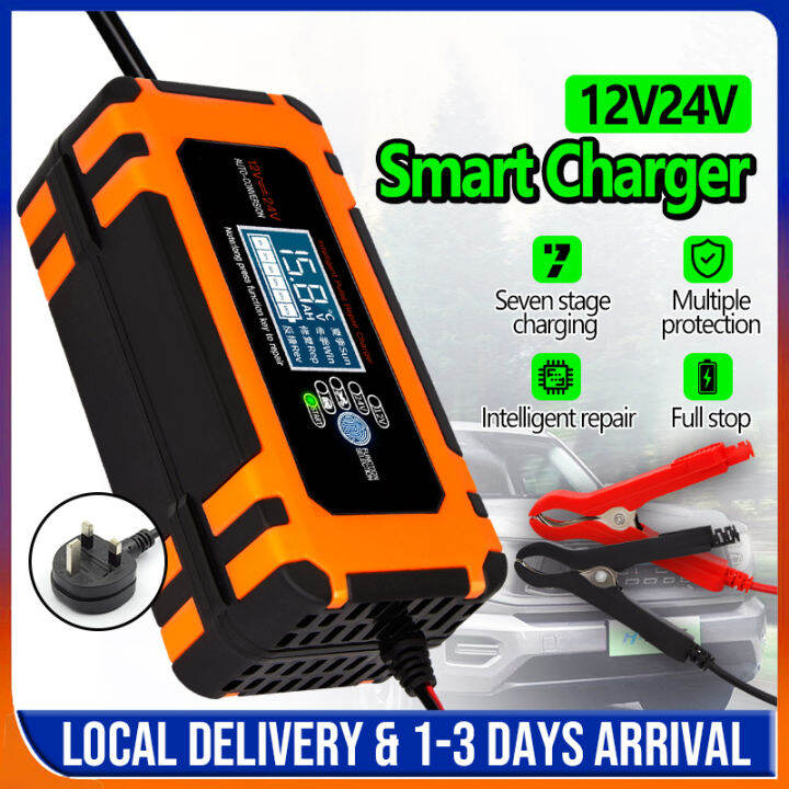 Car Battery Charger 12v/24v 5A-10A Pengecas Bateri Sealed Lead Acid ...