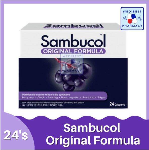 Sambucol Original Formula - 24 capsules (Cough, Sore thorat, Runny nose ...