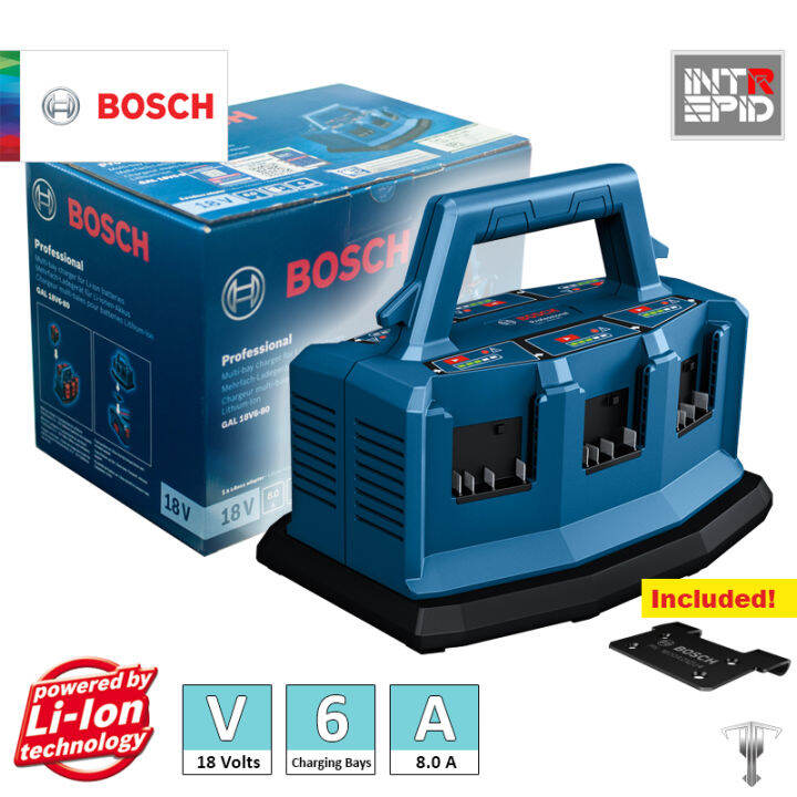 Bosch GAL 18V6-80 Professional 18 V Multi-bay Charger for Bosch 18 V ...