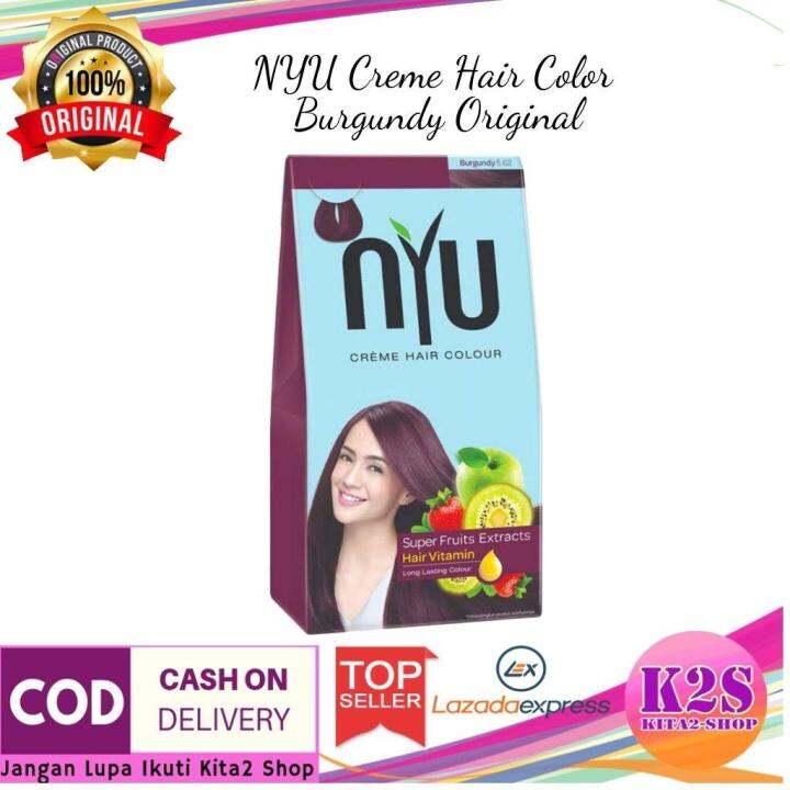 NYU Creme Hair Color Burgundy Original Cat Rambut NYU Original Bisa ...