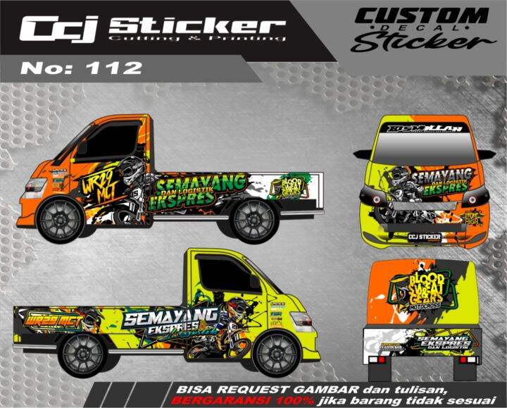 Stiker mobil pick up sticker mobil L300, Granmax decal printing menutup ...