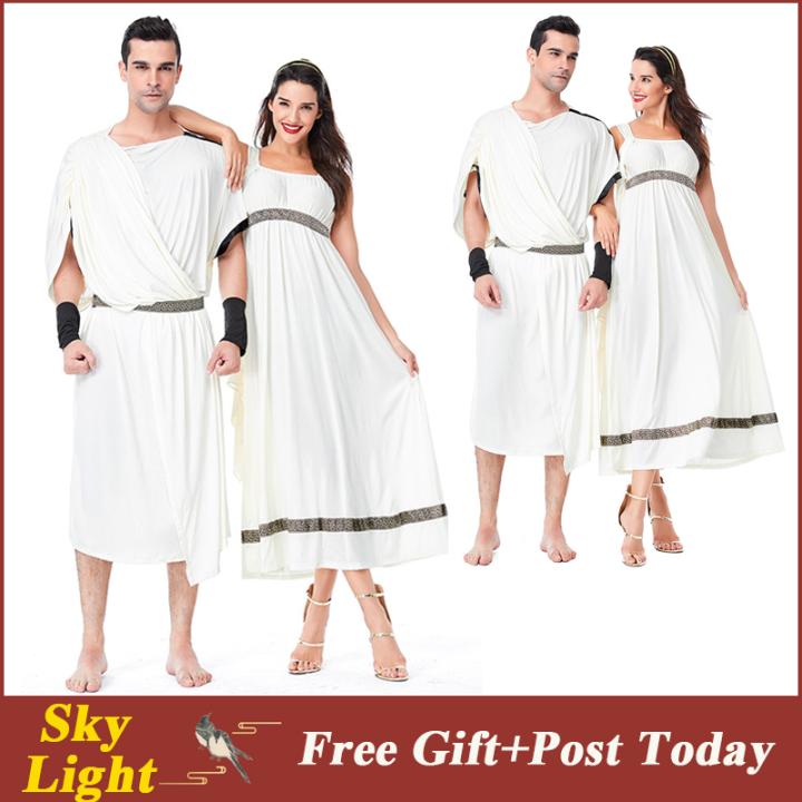 Ancient Greek Mythology Olympus Zeus Hera Fancy Dress Toga God Goddess ...
