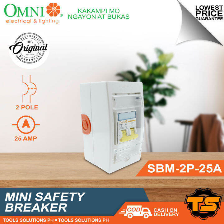 OMNI Mini Safety Breaker 2 Poles SBM-2P-25A & 32A and SBMS-2P-20A | Lazada PH